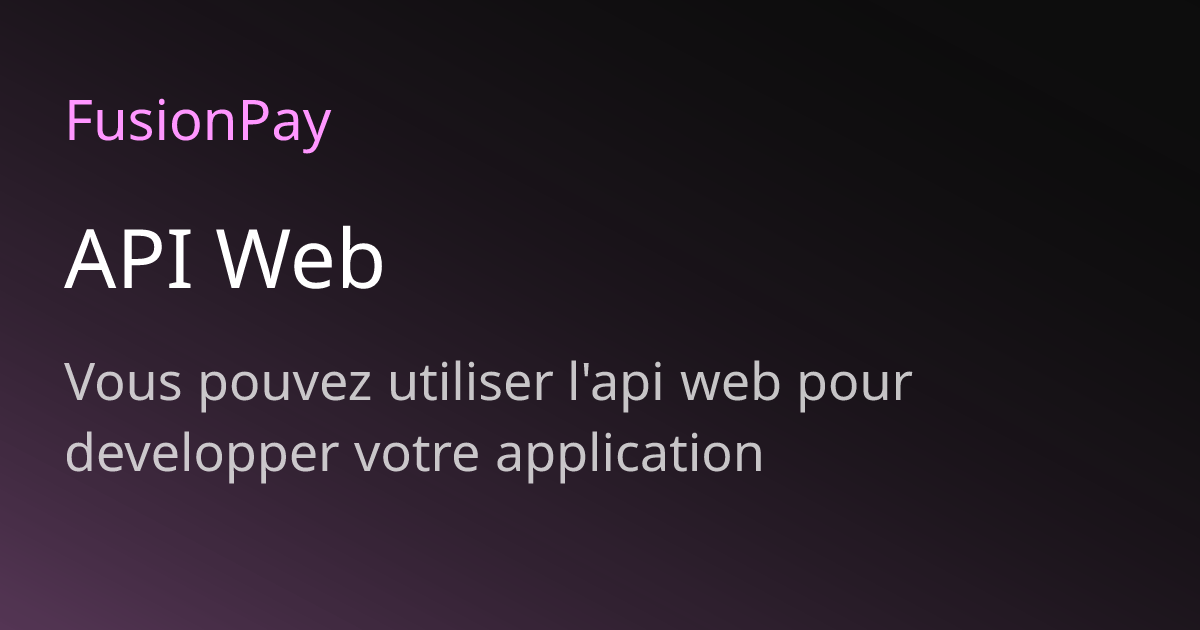 API Web - FusionPay